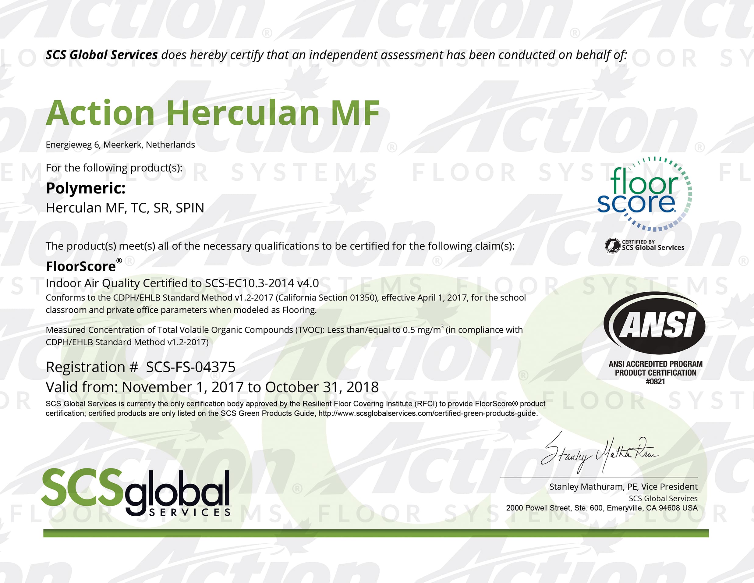 FloorScore Certification for Flooring | Action Floors